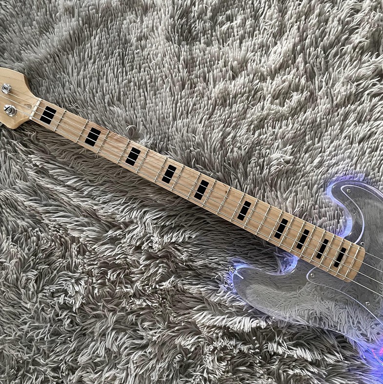 4-string Colorful LED Light PB Electric Bass Guitar Acrylic Body maple ...