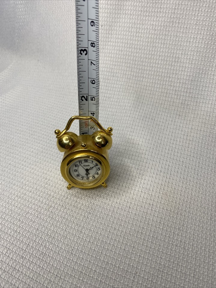 Vintage Miniature Gold Quartz Clock, Alarm Clock Shaped | eBay