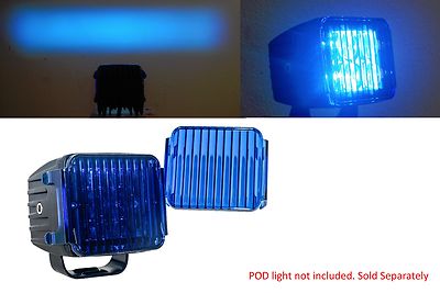 3" Blue Flood Lens Cover led cube POD light fog snow mud plow Off road ...