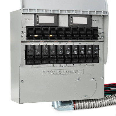 Generator Transfer Switch,50A Pro/Tran2 10-Circuit 2 Manual Transfer ...