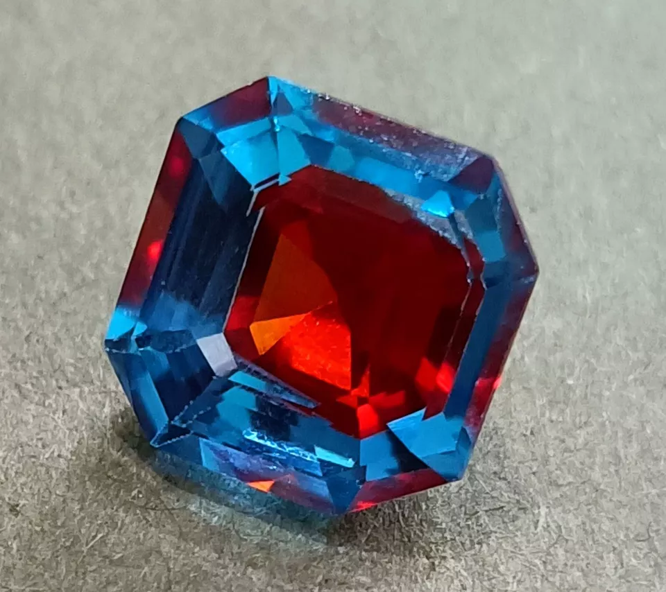 Natural Bi-Color Pitambari Sapphire 11 Ct Asscher Cut Certified Loose ...