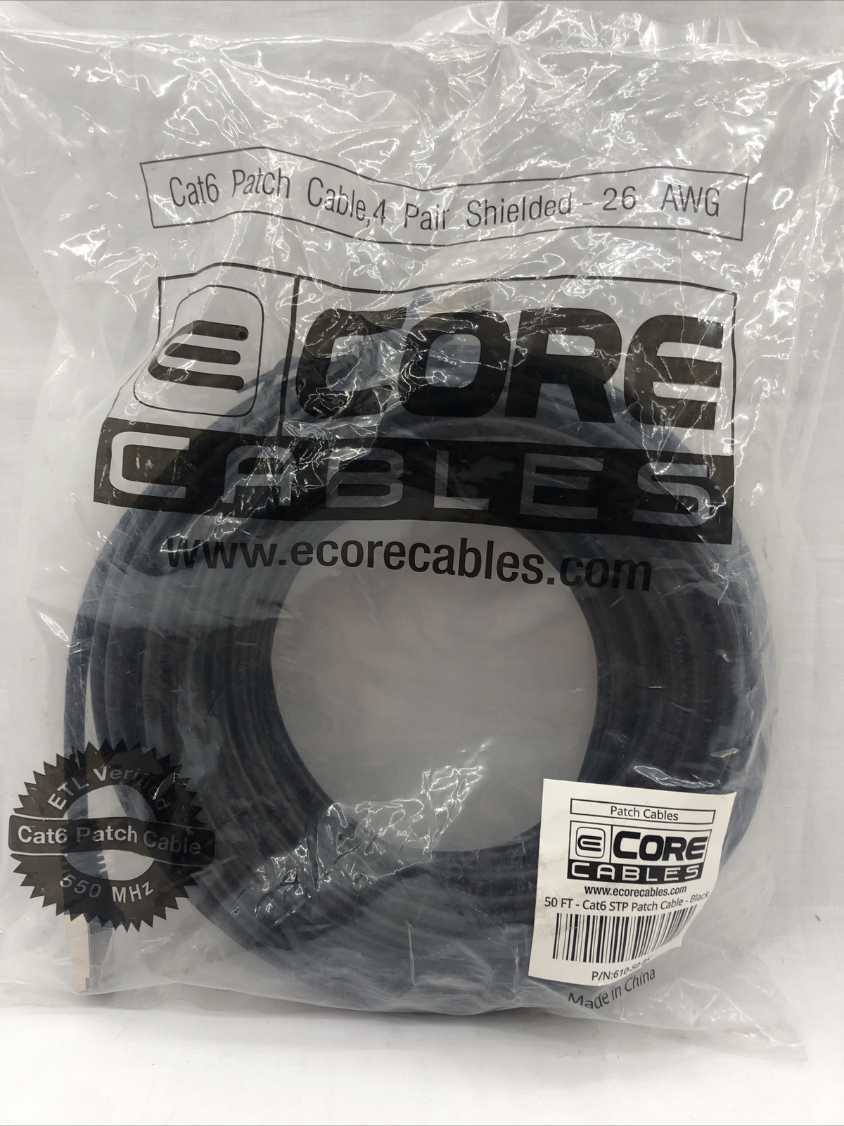eCore Cables 50 ft. Cat6 Snagless Shielded (STP) Network Patch Cable ...