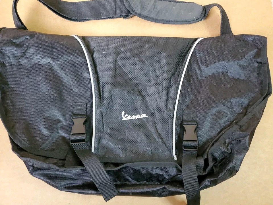 Vespa Bike Messenger Black Lap Top Computer Bag With Shoulder Strap | eBay