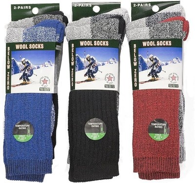 6 pairs Mens Merino Wool Socks Insulated Winter Cold Weather Thermal ...