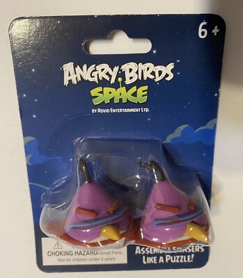 Collectible Puzzle Erasers Angry Birds Space Eraser 2 Pack- Purple Bird ...