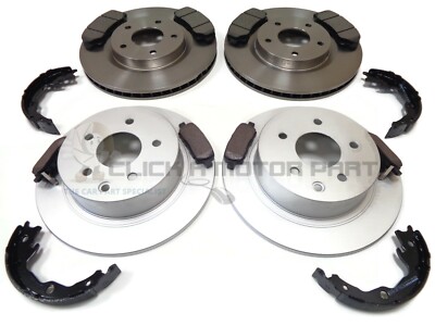 FRONT & REAR BRAKE DISCS PADS HANDBRAKE SHOES FOR NISSAN QASHQAI 07-13 ...