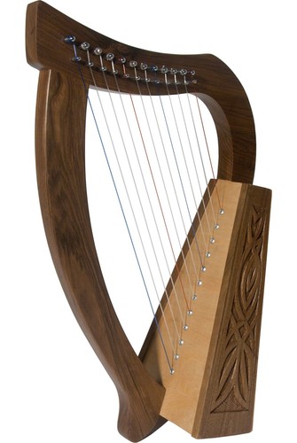 Roosebeck Baby Celtic Harp 12-String w/ Knotwork Design - Walnut Wood ...