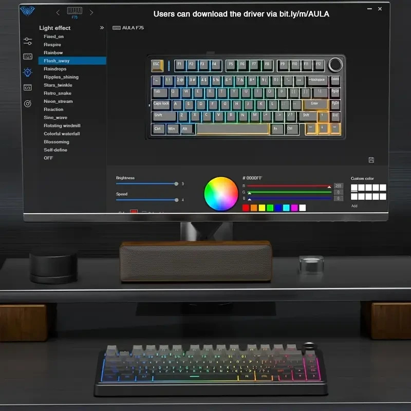Aula F75 Wireless Mechanical Keyboard, Black/Grey, Reaper Switches, 80 ...
