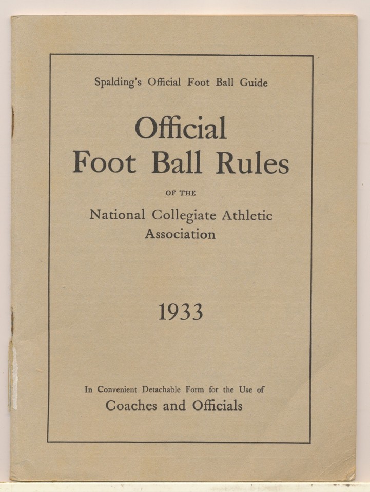 SPALDING 1933 NCAA FOOTBALL GUIDE (G) | eBay