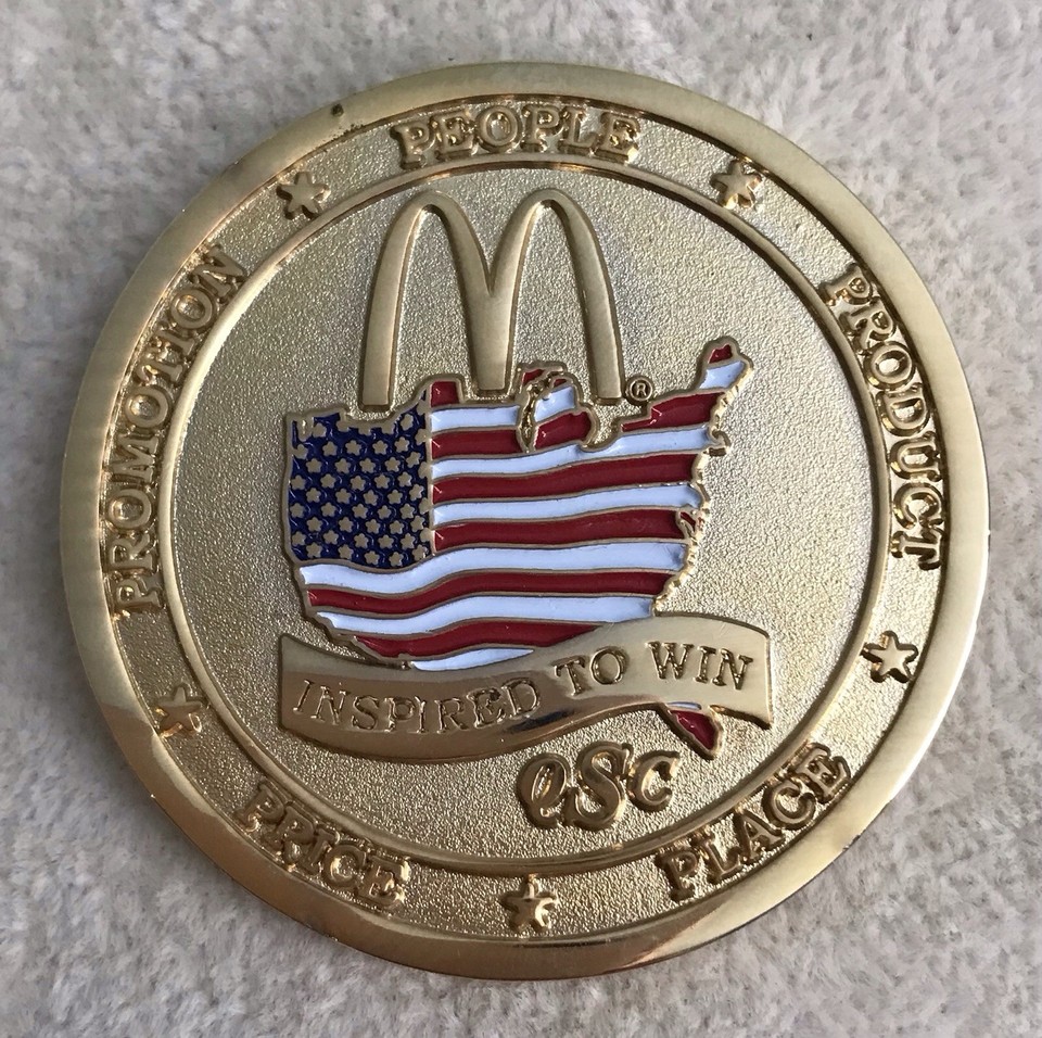 Mcdonald’s Coin Medallion 50th QSC Will & Passion To Win Promo Ray Kroc ...