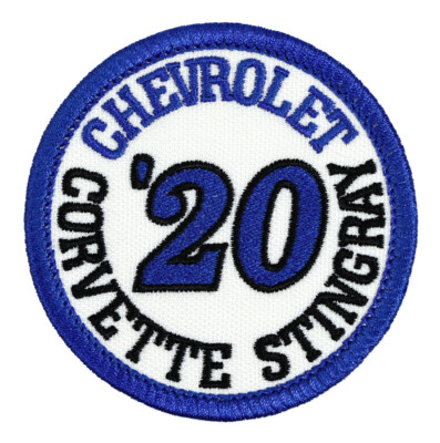 2020 Chevrolet Corvette Stingray Embroidered Patch Ivory/Royal Blue Iron/Sew-On | eBay