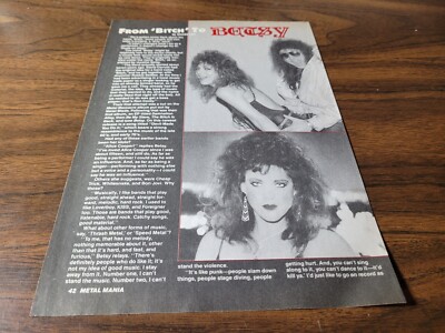 2 Page Betsy 1989 Metal Mania Magazine Article | eBay
