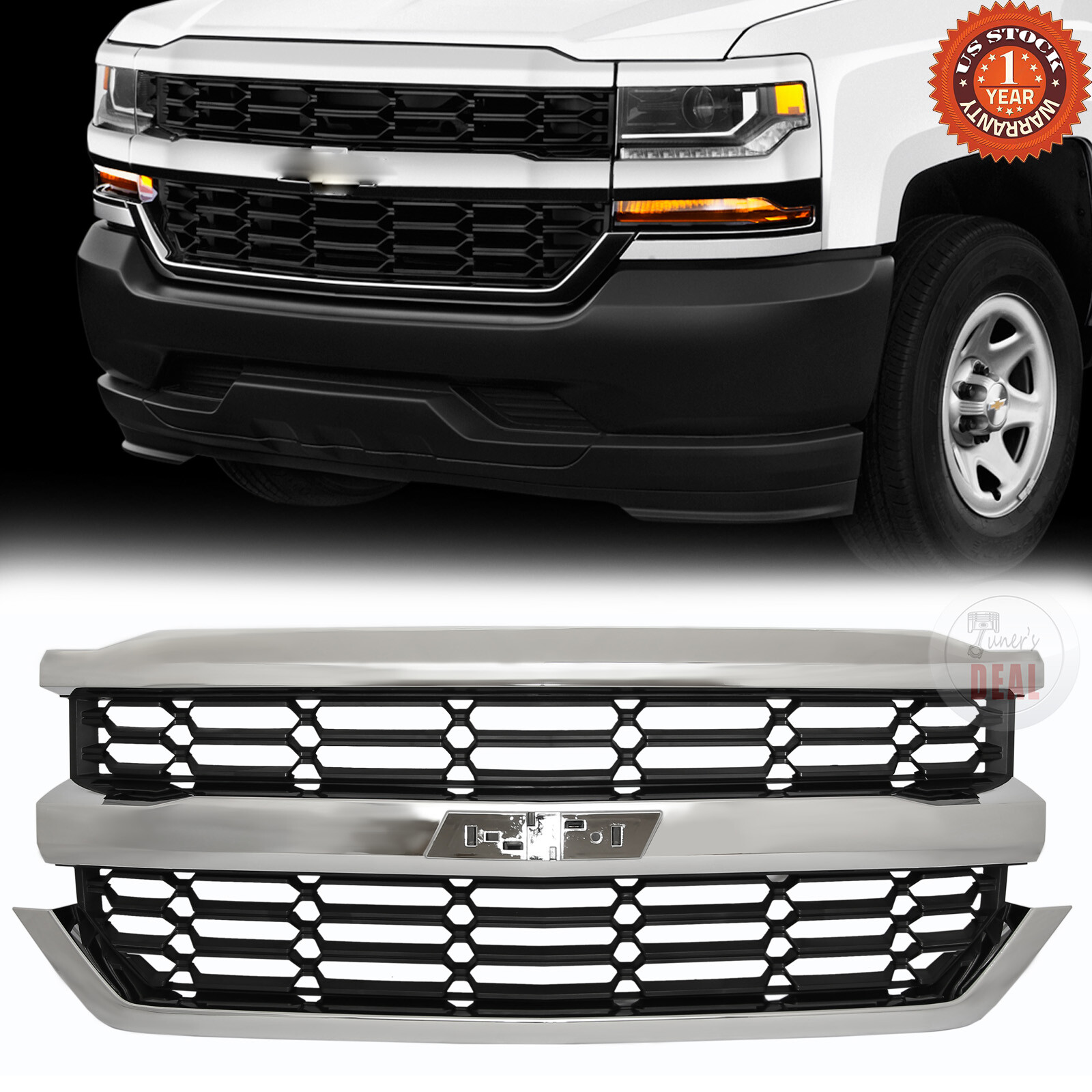 Front Upper Bumper Grille Chrome 84602489 For 2016-2018 Chevrolet ...