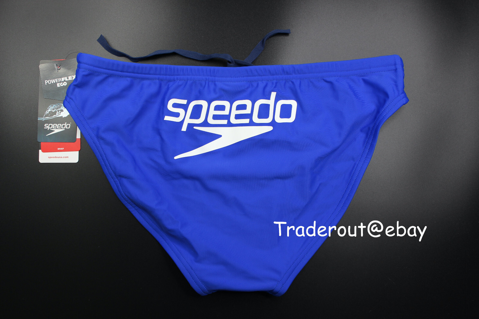 Speedo Men blue with white back logo brief bikini Swimwear size 30 32 ...