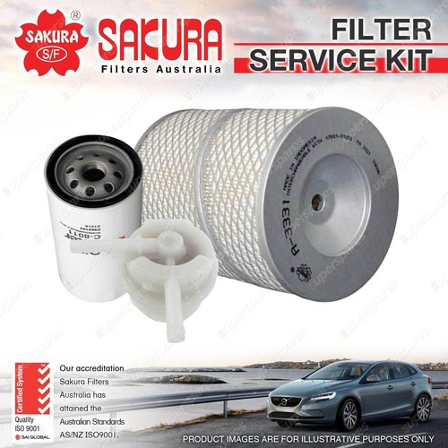 Sakura Oil Air Fuel Filter Service Kit for Toyota Bundera RJ70 2.4L 11/ ...