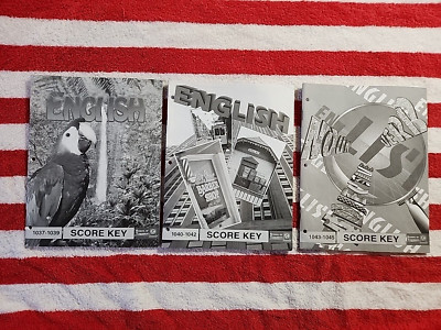 English Score Key Ace Pace School of Tomorrow Homeschool 1037-1039 1040 ...