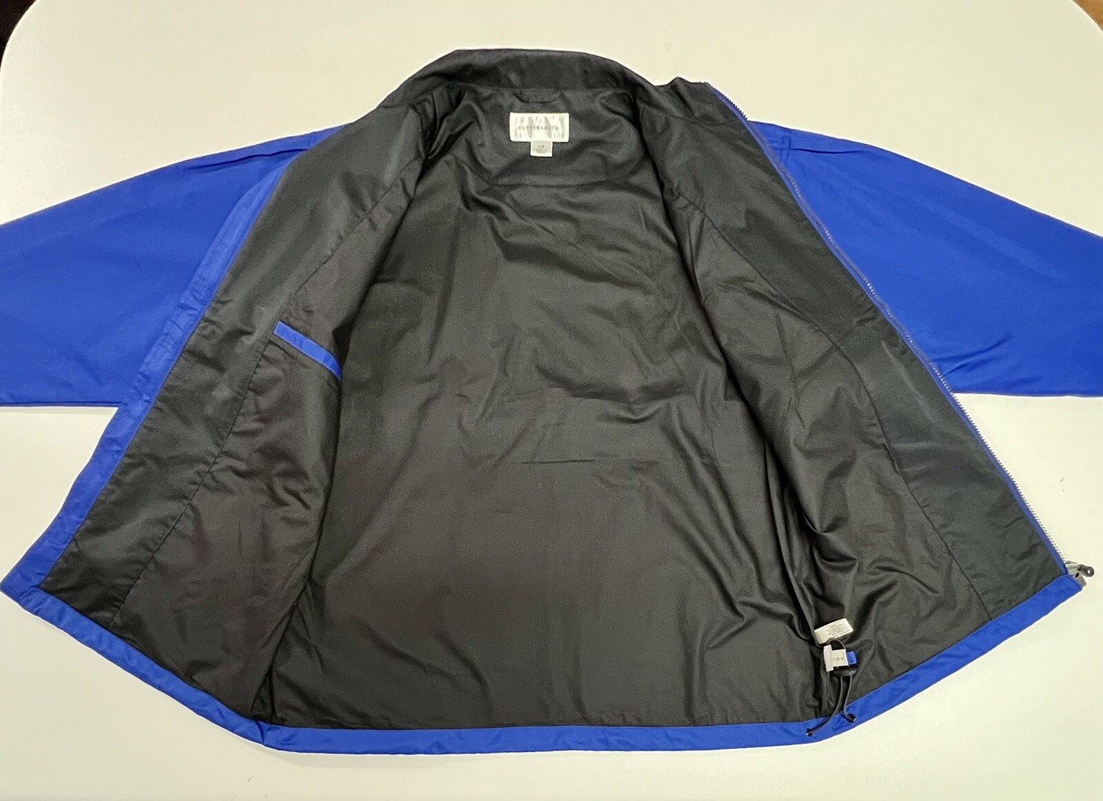 Cutter & Buck Zip Vented Windbreaker Jacket Coat Blue Black Size L/G ...