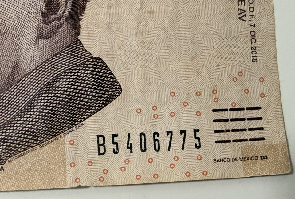 500 Pesos Mexican Banknote Diego Rivera Frida Kahlo Circulated | eBay