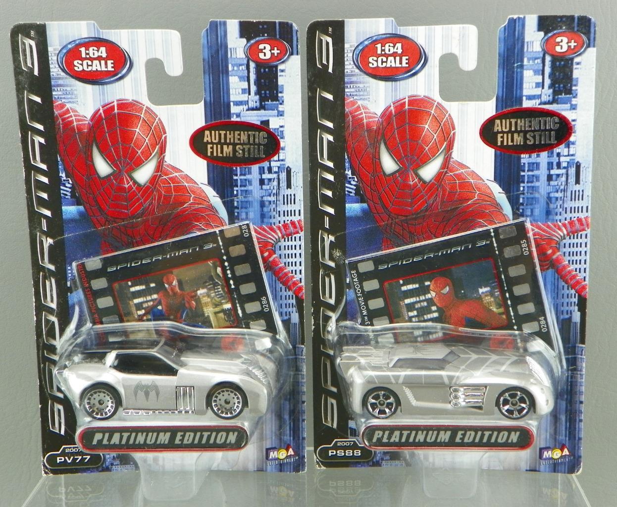 MGA 2007 Spiderman 3 PV77 PS88 Diecast 1/64 Platinum Car & Film Still ...