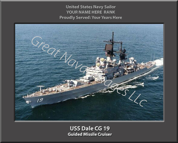 USS Dale CG 19 Personalized Canvas Ship Photo 2 Print Navy Veteran Gift ...