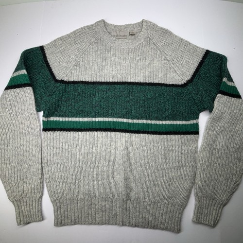 Blake & Manley Vintage Crewneck Sweater Knit Size Large Green Stripe ...
