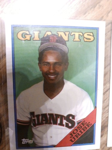 Jose Uribe 1988 Topps Baseball Error Card Alignment Error logo misprint ...