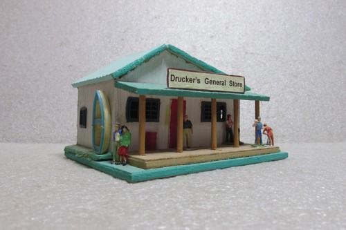 HO SCALE SCRATCH BUILT WOOD DRUCKER'S GENERAL STORE w/ FIGURE | eBay