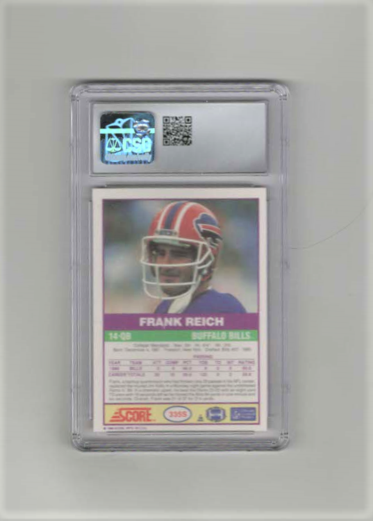 1989 Score Supplemental Frank Reich #335S Rookie RC Graded CSG 9 ...