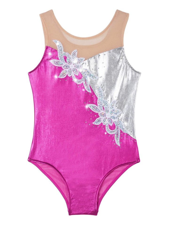 Kids Girls Ballet Sleeveless Splicing Training Suit Jumpsuit | eBay