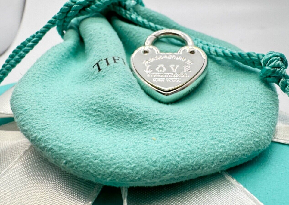 Tiffany &Co. RTT Heart Love Lock Charm for Pendant or Bracelet Sterling ...
