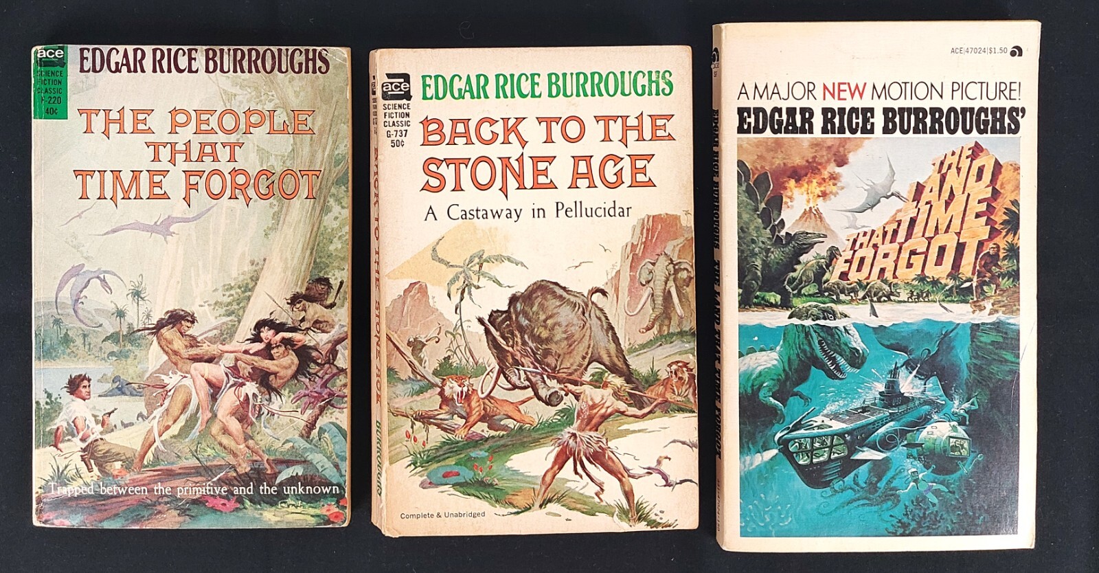 Lot of 3 Edgar Rice Burroughs Novels Land People Time Forgot ACE ...