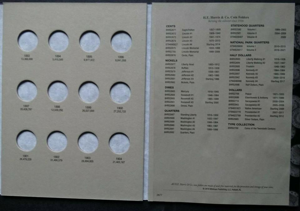 Set of 2 - He Harris Liberty Buffalo Nickel Coin Folders 1883-1938 ...