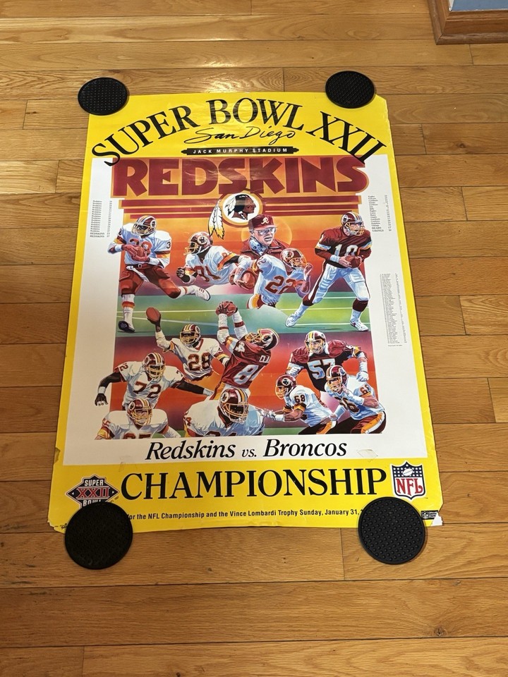Washington Redskins Super Bowl XXII Poster 1987 NFL Football | eBay