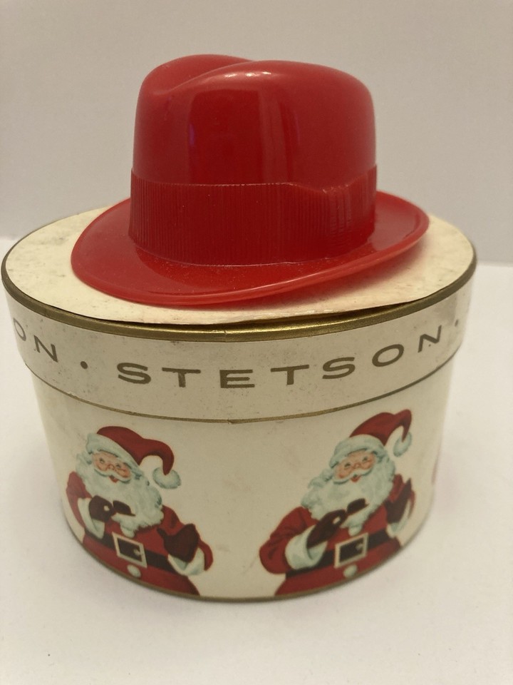 RARE 1950s Christmas SANTA STETSON Miniature Box With Red Plastic ...