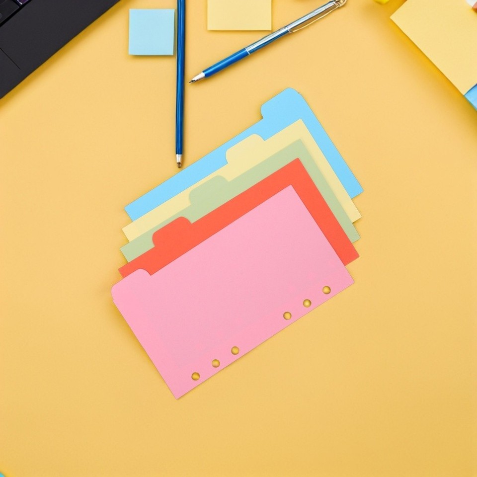 6 Set Binder Partition Folder Tabs for Binders Index Card Dividers | eBay