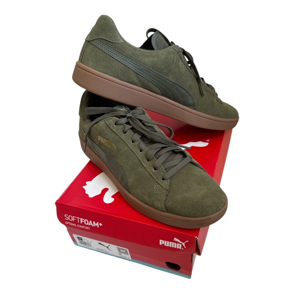 PUMA Smash V2 Sneakers Mens Sz 11 Forest Green Shoes Suede Leather Gum ...