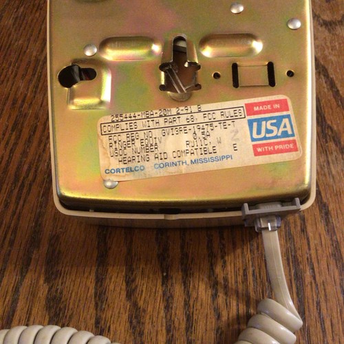Cortelco 255444 MBA 20M Beige Push Button Wall Telephone,working used ...