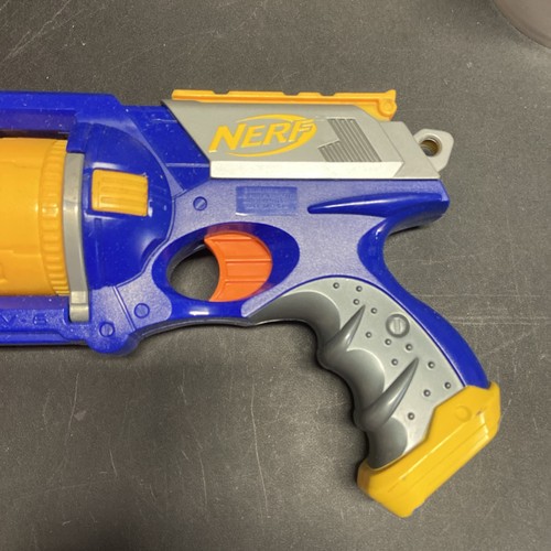n strike elite nerf gun revolver maverick rev-6 blue and yellow | eBay