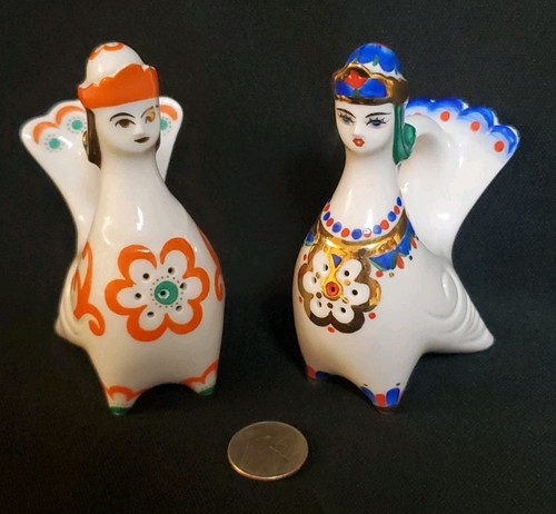 Lomonosov Porcelain Anthropomorphic Bird Lady Salt & Pepper Shakers | eBay