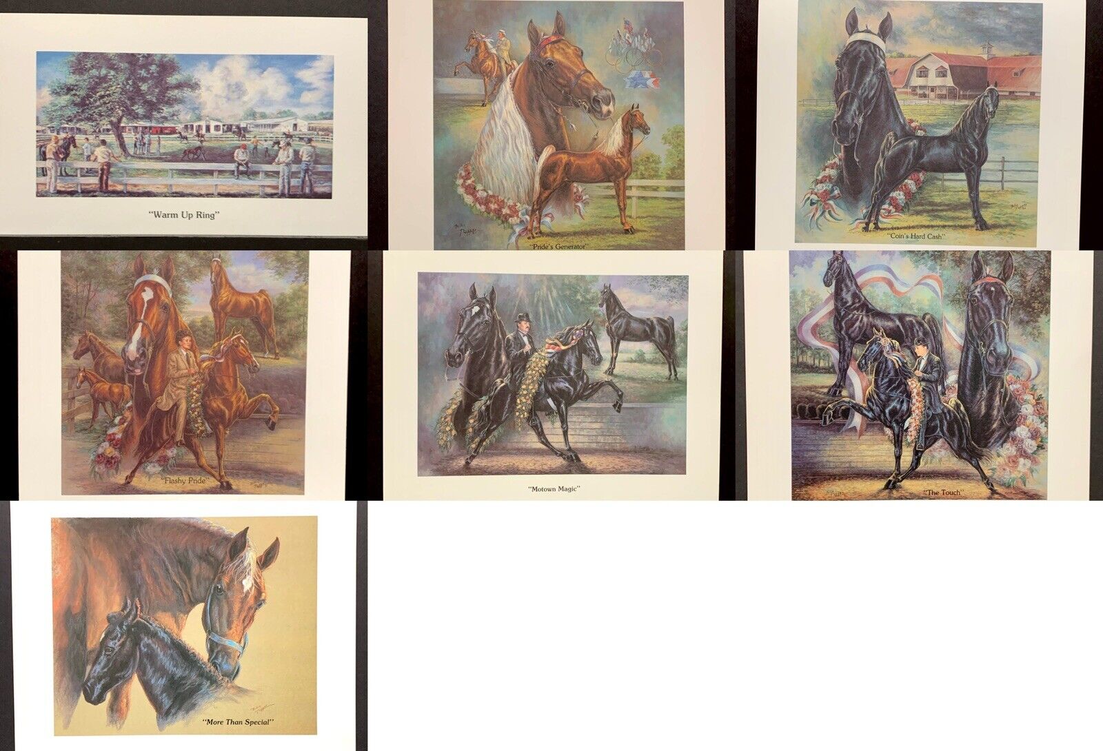 Billie Nipper Tennessee Artist Lot Of 7 Miniature Prints Walking Horses ...