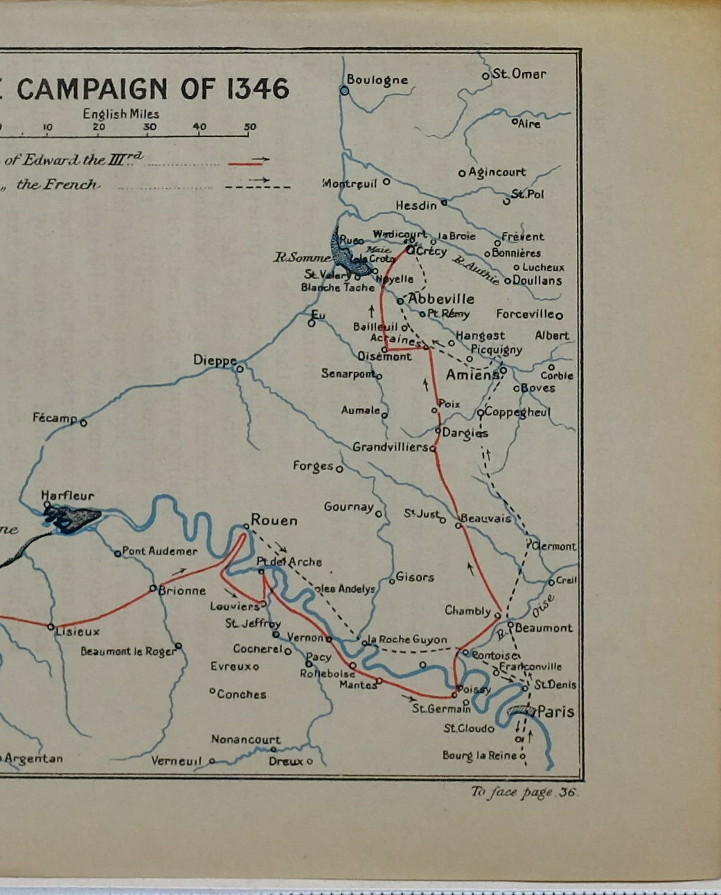 MAP/BATTLE PLAN CAMPAIGN OF 1346 CRECY AUG 26th TROOP POSITIONS ...