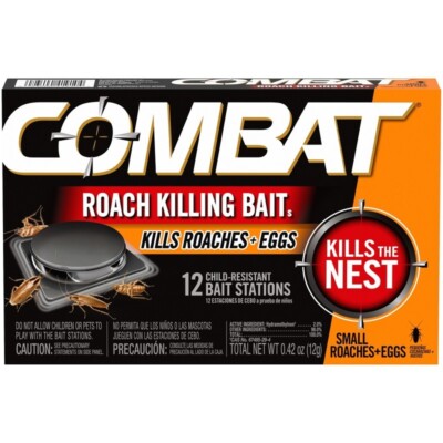 Combat Roach Killing Baits Kills Roaches + Eggs Child Resistant 12 Bait ...