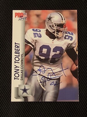 TONY TOLBERT 1992 PRO SET SIGNED AUTOGRAPHED CARD #92 DALLAS COWBOYS | eBay