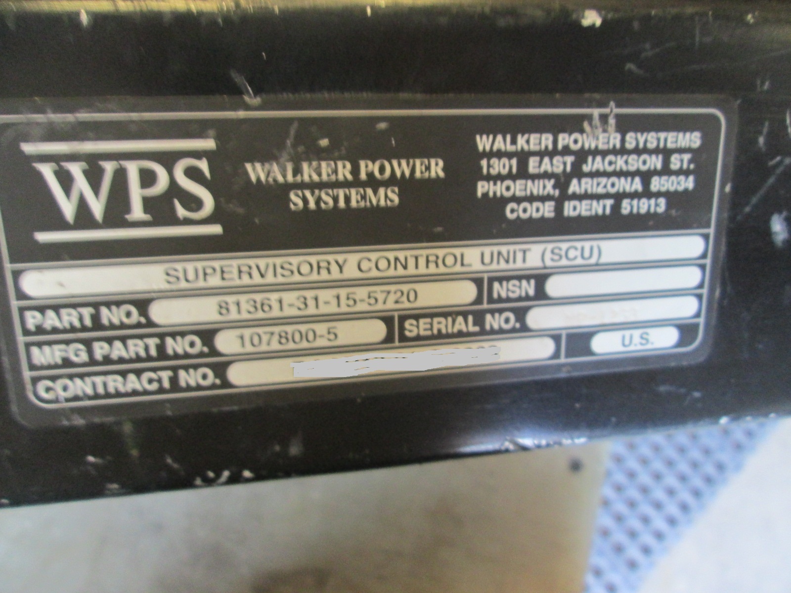 Used Supervisory Control Unit (SCU) for Tiernay TT-40-4 Gas Turbine ...