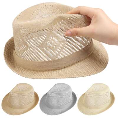 Women Light Weight Mesh Fedora hat Soft Cool Summer Classic Trilby ...