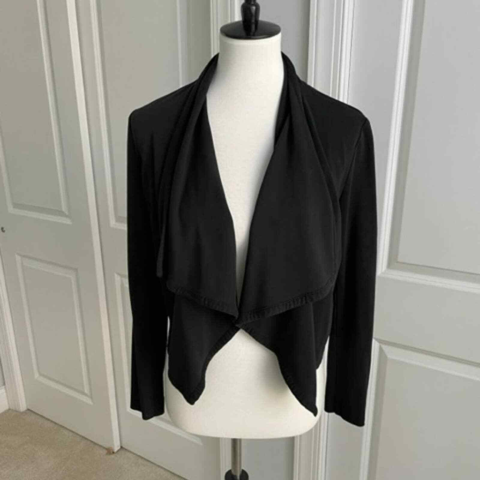 Patrizia Luca Milano Black Waterfall Blazer Coat Jacket Size Large | eBay