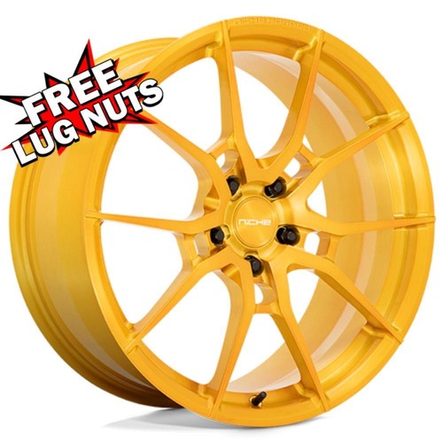 20 inch 20x10.5 Niche Mono T112 KANAN BRUSHED CANDY GOLD wheels rims ...