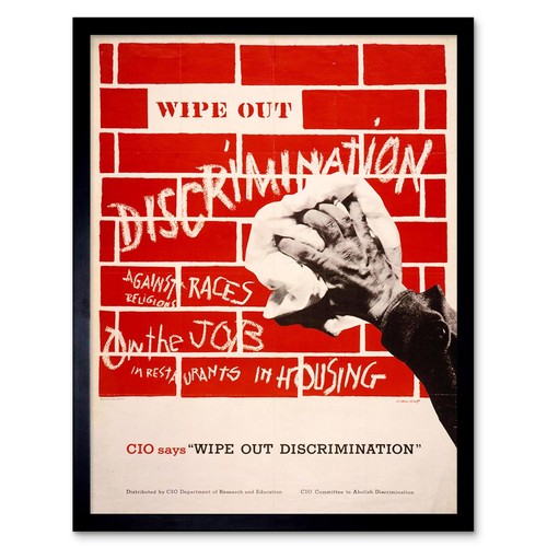 Propaganda Civil Rights Equality Discrimination Cio Usa 12X16 Inch ...