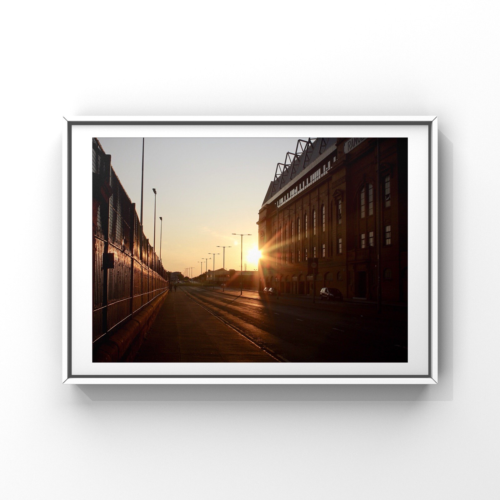Glasgow Rangers wall art canvas print, Ibrox Stadium sunset reflection ...