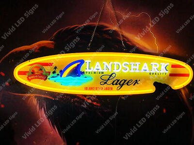 Landshark Lager Beer Palm Tree Vivid LED Neon Lamp Sign Light With ...